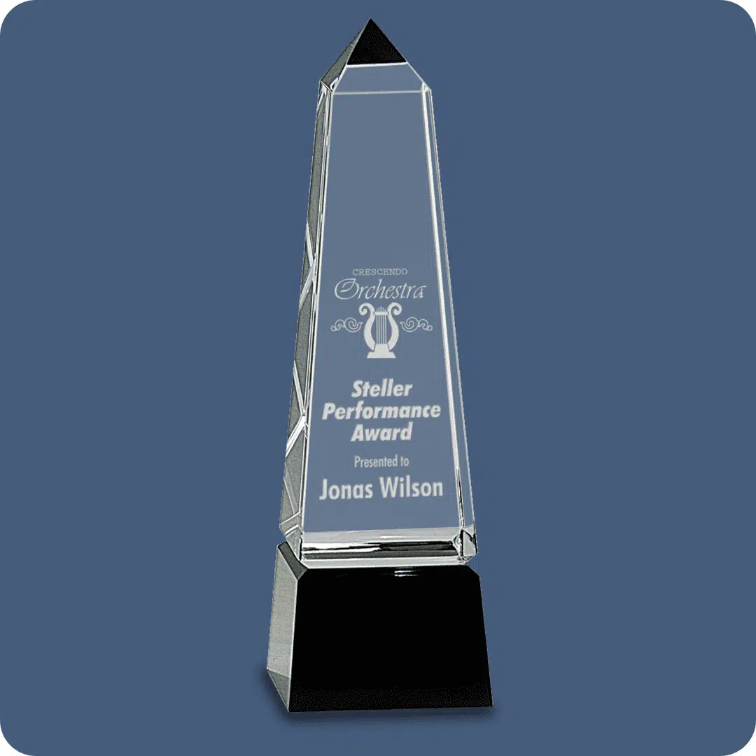 Towering Crystal Award with Pedestal