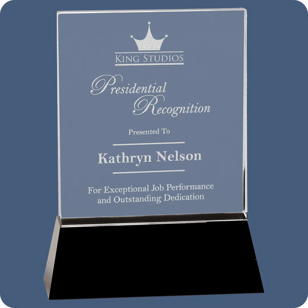 Crystal Wedge Award with Pedestal