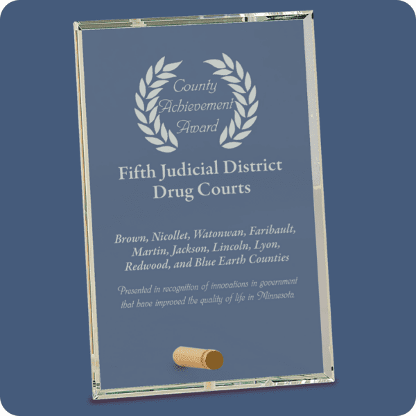 Rectangular Glass Plaque for Awards