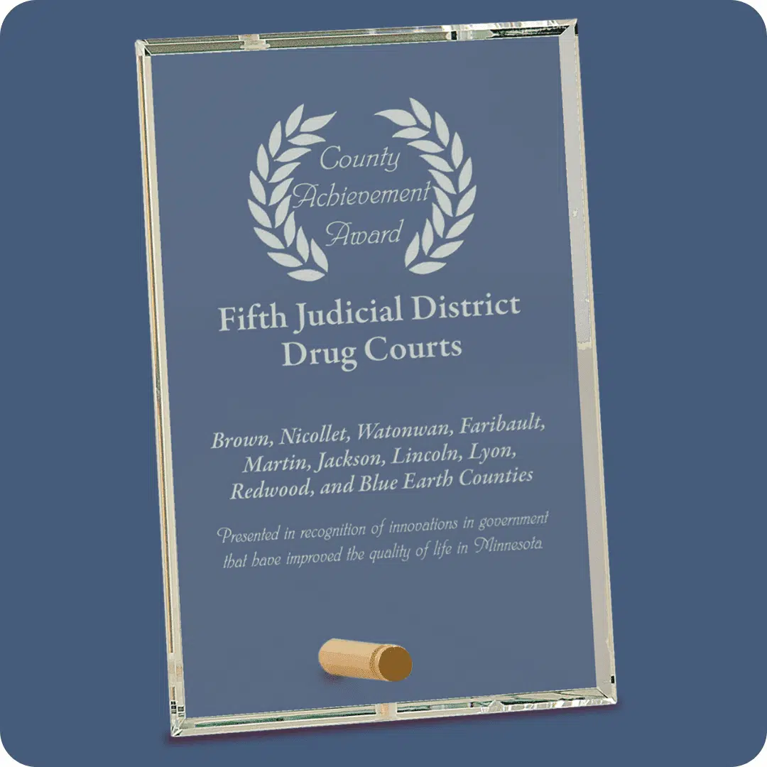 Rectangular Glass Plaque for Awards